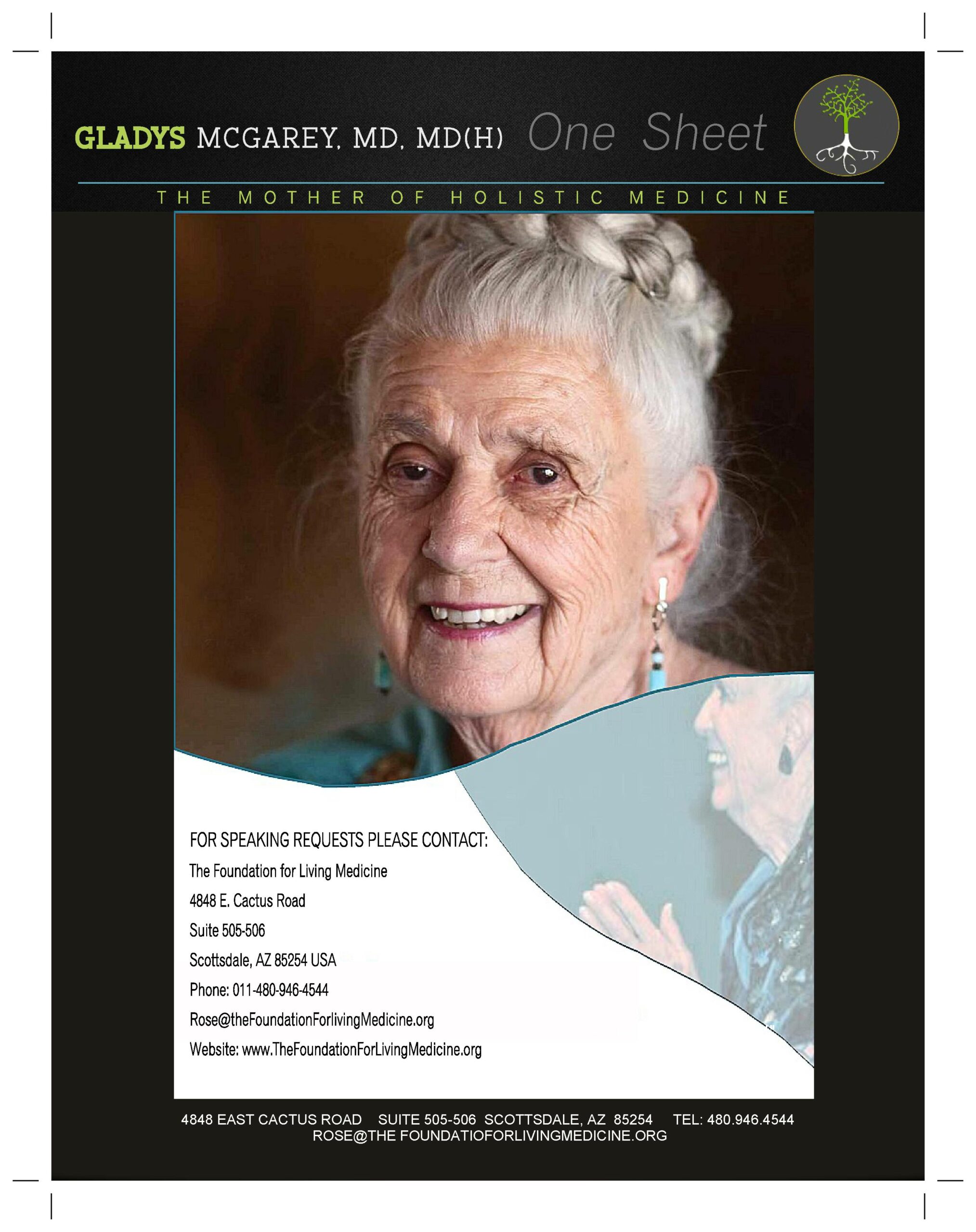 One Sheet Flyer - The Foundation for Living Medicine